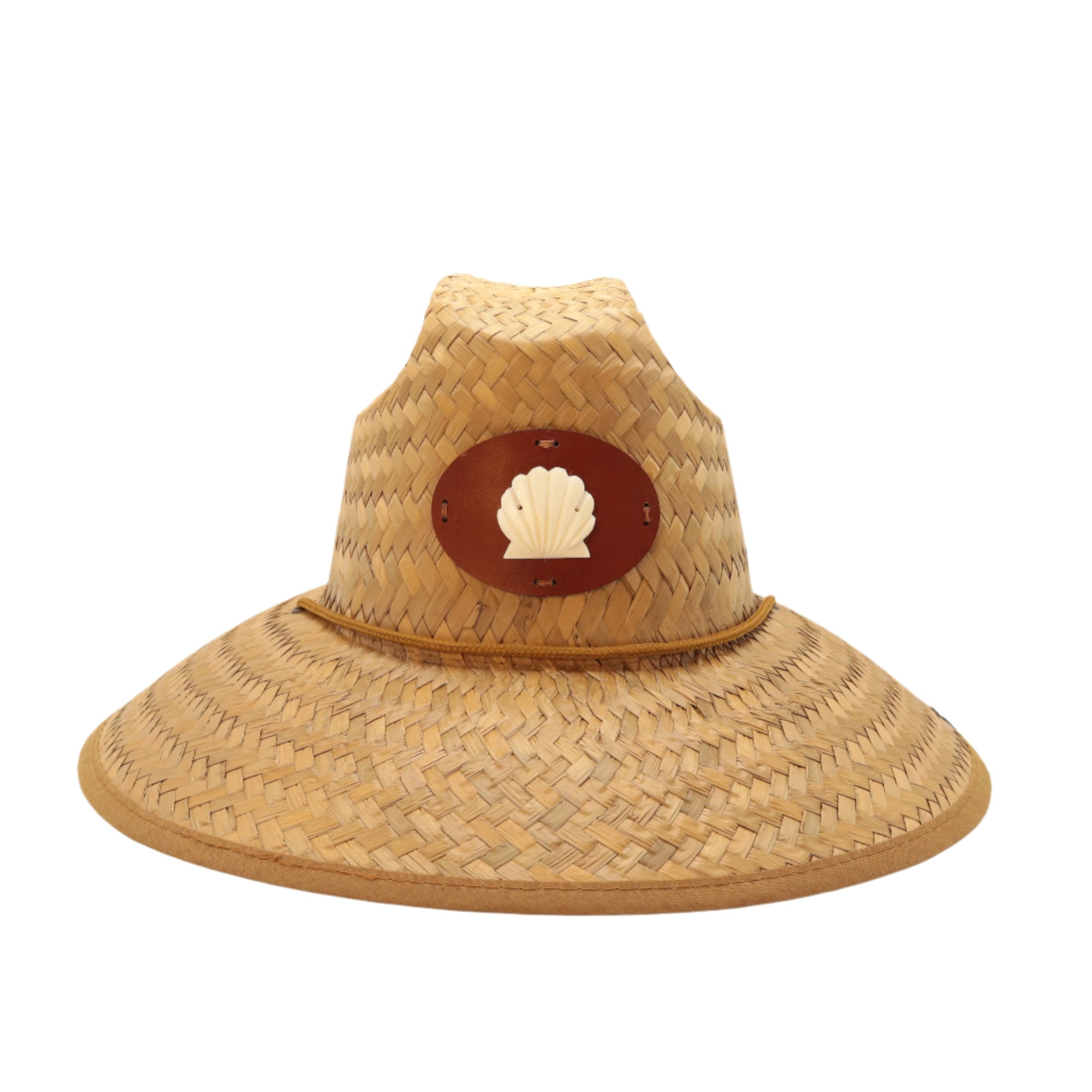 STRAW HAT - NANTUCKET BASKET HAT WITH SCALLOP - BRIDLE LEATHER *LIMITE