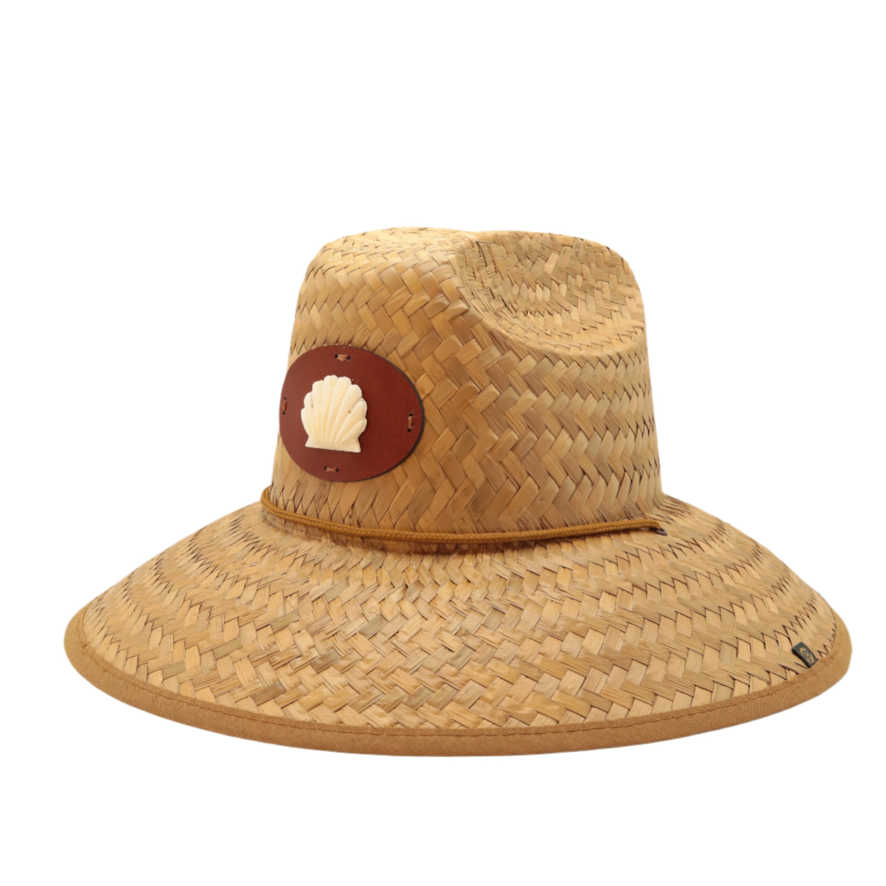 STRAW HAT - NANTUCKET BASKET HAT WITH SCALLOP - BRIDLE LEATHER *LIMITE